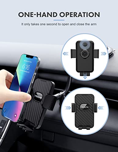 MOKPR Cell Phone Mount for Car, Car Phone Holder with Long Arm Dashboard Anti-Shake Stabilizer Phone Holder Compatible with iPhone, Android Phone etc