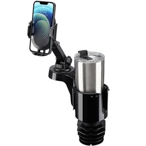 joytutus cup holder phone mount for car, car cup holder cellphone holder for car, large car cup holder adapter long arm with 360 degree rotation, compatible with iphone, samsung & all smartphones