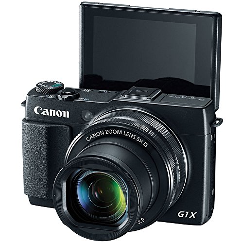 Canon PowerShot G1 X Mark II Digital Camera (9167B001) + 64GB Card + 2 x NB13L Battery + Charger + Card Reader + LED Light + Corel Photo Software + HDMI Cable + Case + Flex Tripod + More (Renewed)