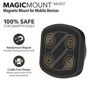 Scosche MMSD-XCES0 MagicMount Select Magnetic Mini Vertical Phone Holder, GPS Dash Mount, 360 Degree Adjustable Head, Black