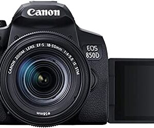 Canon EOS 850D (Rebel T8i) DSLR Camera w/with 18-55mm Lens Bundle with Wide Angle Lens, Telephoto Lens, SanDisk 64GB Memory Card, 3pc Filter Kit + Pro Kit (Renewed)