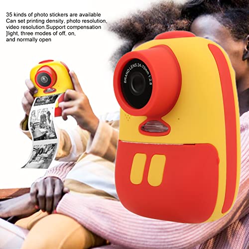 Shanrya Children Instant Print Camera, Kids Instant Print Camera Portable Cute Support Selfies for Above 3 Years Old