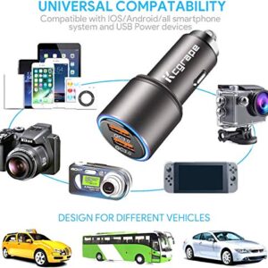 36W Dual Quick Charge 3.0 Fast USB Car Charger and Cable for Samsung Galaxy S21 S20 S22 Plus Ultra FE A14 A23 5G A51 A71 A52 A32 A42 A12 A01 A11,S10 Note 20 10 9 A72,Cigarette Lighter Phone Adapter