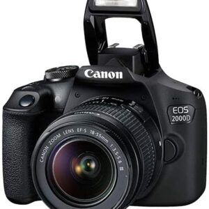 Canon EOS 2000D / Rebel T7 DSLR Camera w/EF-S 18-55mm f/3.5-5.6 Lens 3 Lens Kit Bundled with 128GB Memory + Wide Angle Lens + Telephoto Lens + Flash + More (Renewed)