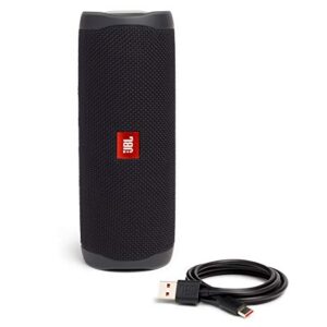 JBL Flip 5 Waterproof Portable Wireless Bluetooth Speaker Bundle with divvi! Protective Hardshell Case - Black