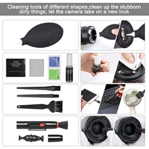 Temery 18-in-1 Professional Camera Cleaning Kit for Most DSLR Cameras (Canon, Nikon,Sony), with Air Blower/Cleaning Pen/Detergent/Cleaning Cloth/Lens Brush/Carry Case