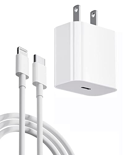 iPhone Fast Charger, 20W USB C Power Adapter [MFi Certified] Apple Block Fast Wall Plug with 6ft USB C to Lightning Cable Compatible for iPhone 14 Plus/13Pro Max/12/12 Pro/11/11Pro/XS/Max/XR/X/SE/8P