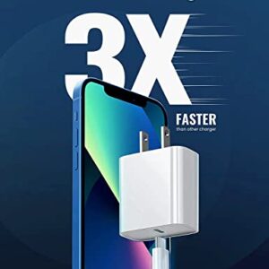 iPhone Fast Charger, 20W USB C Power Adapter [MFi Certified] Apple Block Fast Wall Plug with 6ft USB C to Lightning Cable Compatible for iPhone 14 Plus/13Pro Max/12/12 Pro/11/11Pro/XS/Max/XR/X/SE/8P