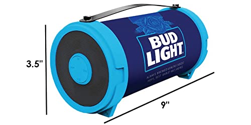 Bud Light Bluetooth Speaker Bazooka Speaker Portable Wireless Speaker with Rechargeable Battery Ideal for Indoor and Outdoor Activities Loud and Bass Audio Sound Easy to Carry Anywhere with FM- Radio