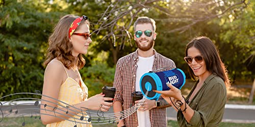 Bud Light Bluetooth Speaker Bazooka Speaker Portable Wireless Speaker with Rechargeable Battery Ideal for Indoor and Outdoor Activities Loud and Bass Audio Sound Easy to Carry Anywhere with FM- Radio