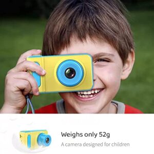 eDealz Full 1080P Kids Selfie HD Compact Digital Photo and Video Rechargeable Camera with 2" LCD Screen, Video Games and Micro USB Charging (Blue, SD Card + Reader + Card Holder)