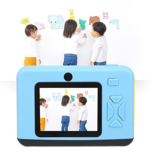 Aoutecen Anti‑Drop Children Camera, 20MP HD Children Camera IPS Screen Anti‑Drop for Gift(Blue)