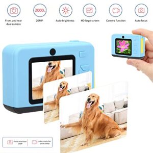 Children Camera, Cute Look Anti‑Drop Anti‑Drop Children Camera with Large Capacity Battery for Gift(Blue)