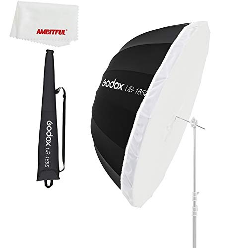 Godox UB-165S 65 inch 165cm Parabolic Inner Silver Reflec Umbrella Studio Light Umbrella with Diffuser Cover Cloth