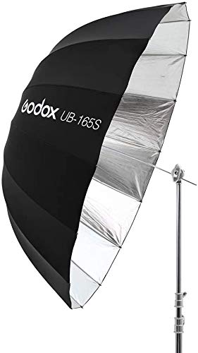 Godox UB-165S 65 inch 165cm Parabolic Inner Silver Reflec Umbrella Studio Light Umbrella with Diffuser Cover Cloth