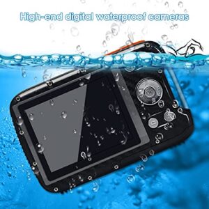 HOVTOIL Waterproof Camera Underwater Cameras for Snorkeling Support TF Card 16FT 8X Digital Zoom Waterproof Digital Camera Large Screen Optical Zoom Camera Blue