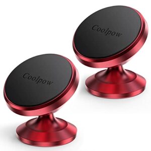 【2-pack】magnetic phone holder for car, [ super strong magnet ] [ with 4 metal plate ] iphone magnetic car mount for cell phone, [ 360° rotation ] universal dashboard car mount fits all smartphones