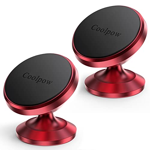 【2-PACK】Magnetic phone holder for car, [ Super Strong Magnet ] [ with 4 Metal Plate ] iPhone Magnetic car mount for cell phone, [ 360° Rotation ] Universal Dashboard car Mount Fits All Smartphones