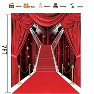 Hollywood Theme Party Decorations Photo Backdrops Red Carpet Backgrounds Vinyl Photography Background Backdrops for Wedding Birthday Party Decoration 5x7ft 053