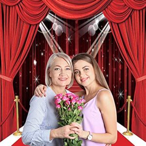 Hollywood Theme Party Decorations Photo Backdrops Red Carpet Backgrounds Vinyl Photography Background Backdrops for Wedding Birthday Party Decoration 5x7ft 053