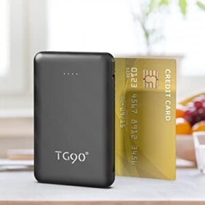 TG90° Portable Charger 6000mah External Battery Packs, Ultra Slim Power Bank with Built-in Cables Portable Phone Charger, USB C Portable Battery Charger Compatible with iPhone Android Cell Phones