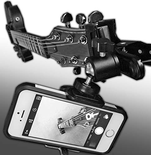 Guitar Ukulele Smartphone Mount Holder for Cell Phones and Gopro Action Cameras