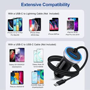 USB C Car Phone Charger, 3.4A Fast Charging Car Adapter with 3FT Type C Cable for Samsung Galaxy S23 Ultra/S23+/S22 Ultra/S21FE/A23/A14/A53/A13/A12/A11/A03S/S21Plus/S20/A32/A52/A51/A71/A20/A50/S10