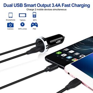 USB C Car Phone Charger, 3.4A Fast Charging Car Adapter with 3FT Type C Cable for Samsung Galaxy S23 Ultra/S23+/S22 Ultra/S21FE/A23/A14/A53/A13/A12/A11/A03S/S21Plus/S20/A32/A52/A51/A71/A20/A50/S10