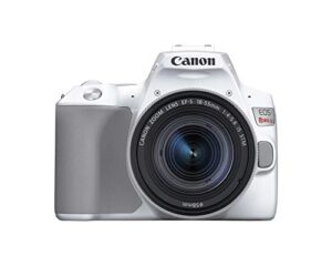 canon eos rebel sl3 digital slr camera with ef-s 18-55mm lens kit, built-in wi-fi, dual pixel cmos af and 3.0 inch vari-angle touch screen, white