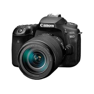 canon dslr camera [eos 90d] with 18-135 is usm lens | built-in wi-fi, bluetooth, digic 8 image processor, 4k video, dual pixel cmos af, and 3.0 inch vari-angle touch lcd screen, black