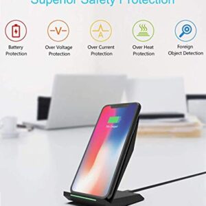 Fast Wireless Charger, [2 Pack] NANAMI Qi Certified Wireless Charging Stand Compatible iPhone 14/13/12/SE 2020/11 Pro/XS Max/XR/8, Samsung Galaxy S23/S22/S21/S20/S10/S9/Note 20/10 and Qi-Enabled Phone