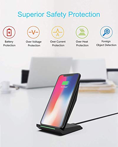 Fast Wireless Charger, [2 Pack] NANAMI Qi Certified Wireless Charging Stand Compatible iPhone 14/13/12/SE 2020/11 Pro/XS Max/XR/8, Samsung Galaxy S23/S22/S21/S20/S10/S9/Note 20/10 and Qi-Enabled Phone