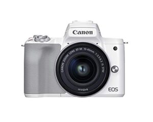 canon eos m50 mark ii + ef-m 15-45mm is stm kit white