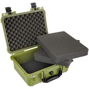 Eylar Protective Gear and Camera Hard Case Water & Shock Proof With Foam 13.37 inch 11.62 inch 6 inch OD Green (Green)