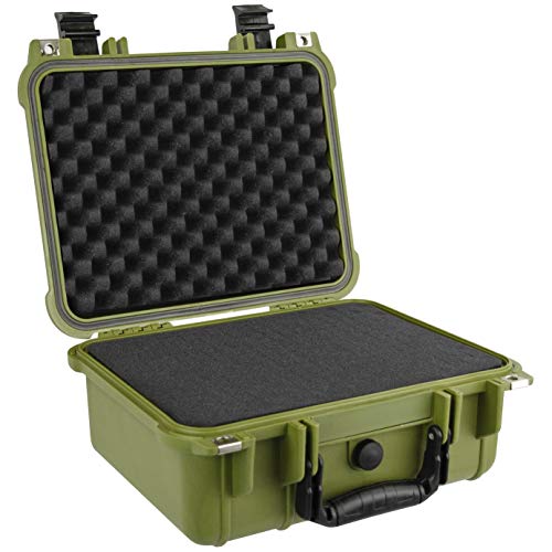 Eylar Protective Gear and Camera Hard Case Water & Shock Proof With Foam 13.37 inch 11.62 inch 6 inch OD Green (Green)