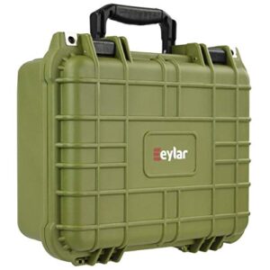 Eylar Protective Gear and Camera Hard Case Water & Shock Proof With Foam 13.37 inch 11.62 inch 6 inch OD Green (Green)