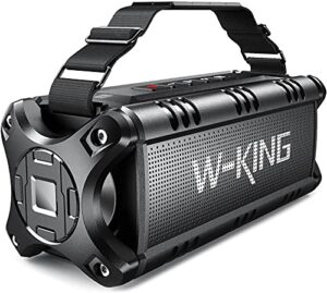 w-king bluetooth speaker, 50w ipx6 waterproof loud speakers bluetooth wireless, large outdoor portable bluetooth speakers with subwoofer for deep bass/bluetooth 5.0/power bank/40h play/tf/aux/nfc/eq