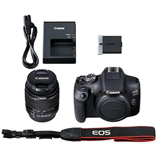 2000d (Rebel T7) DSLR Camera w/EF-S 18-55mm Zoom Lens + Al’s Variety Accessories Includes: 64GB Memory + Wide & Telephoto Threaded Lenses + Case + Tripod + Grip Pod + More (37pc Bundle)