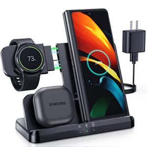 lk wireless charging station for samsung – 3 in 1 wireless charger compatible for samsung s23 ultra plus s22 s21 s20 note20 z flip 4/3 z fold,galaxy watch 5/5 pro/4/3 galaxy buds