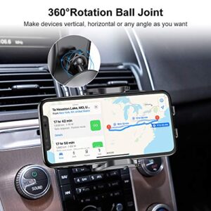 RAXFLY CD Slot Car Phone Mount Holder One Button Installation Release CD Player Car Phone Holder Mount 360°Rotation Upgrade Compatible with iPhone Samsung Dark Gray