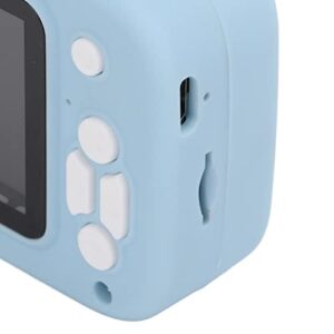 Shanrya Cartoon Mini Camera, Child Camera Kids Gift One Key Video Recording 16 Borders Support MP3 for Kids(Sky Blue)