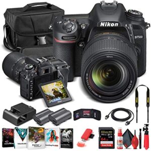 nikon d7500 dslr camera with 18-140mm lens (1582) + 64gb memory card + case + corel photo software + en-el 15 battery + card reader + hdmi cable + cleaning set + flex tripod + memory wallet (renewed)