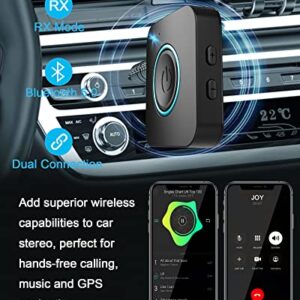 Bluetooth Transmitter Receiver, LAICOMEIN V5.0 2-in-1 Bluetooth Adapter, Wireless Transmitter for TV PC MP3 Gym Airplane, Bluetooth Receiver for Speakers Headphones Boat Car