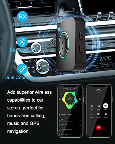 Bluetooth Transmitter Receiver, LAICOMEIN V5.0 2-in-1 Bluetooth Adapter, Wireless Transmitter for TV PC MP3 Gym Airplane, Bluetooth Receiver for Speakers Headphones Boat Car