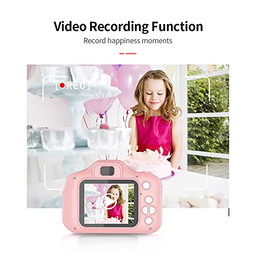 dsfen X2 Mini Kids Camera 2 inch HD Color Display Rechargable Mini Camera Video Camera Lovely Camera with 32GB Memory Card Green