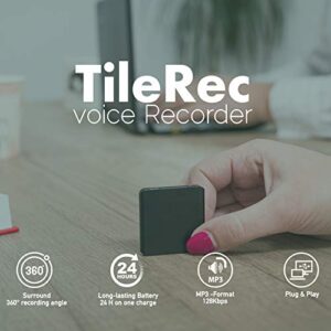 TileRec - Slimmest Voice Activated Recorder with 145 Hours Recording Capacity, MP3 Records, 24 Hours Battery Time, Metal Case – by Atto Digital