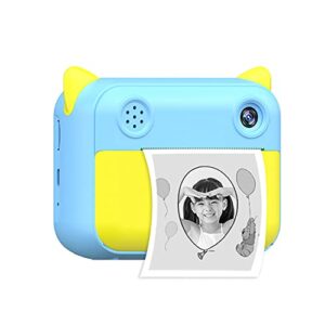 calmgeek cute kids instant print camera 1080p digital video camera dual camera lens 12mp 2.4 inch lcd screen built-in battery birthday festival for boys girls