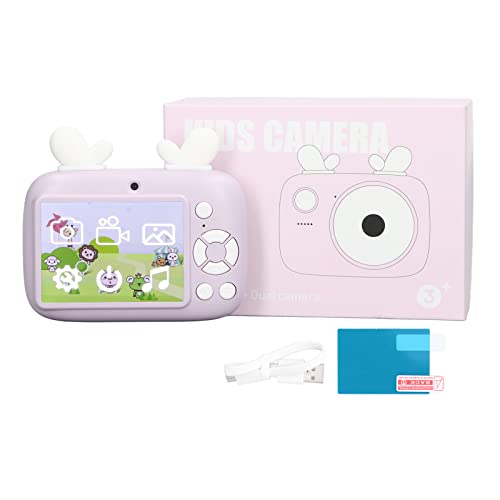 Restokki Kids Camera, 1280 * 720 Pixels Timed Shooting Children Digital Camera Mini Portable HD Selfie Camera Toys for Toddler' s Birthday Gift(Purple)