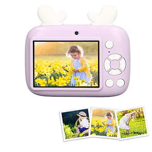 Restokki Kids Camera, 1280 * 720 Pixels Timed Shooting Children Digital Camera Mini Portable HD Selfie Camera Toys for Toddler' s Birthday Gift(Purple)