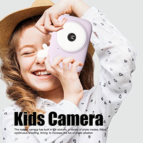 Restokki Kids Camera, 1280 * 720 Pixels Timed Shooting Children Digital Camera Mini Portable HD Selfie Camera Toys for Toddler' s Birthday Gift(Purple)